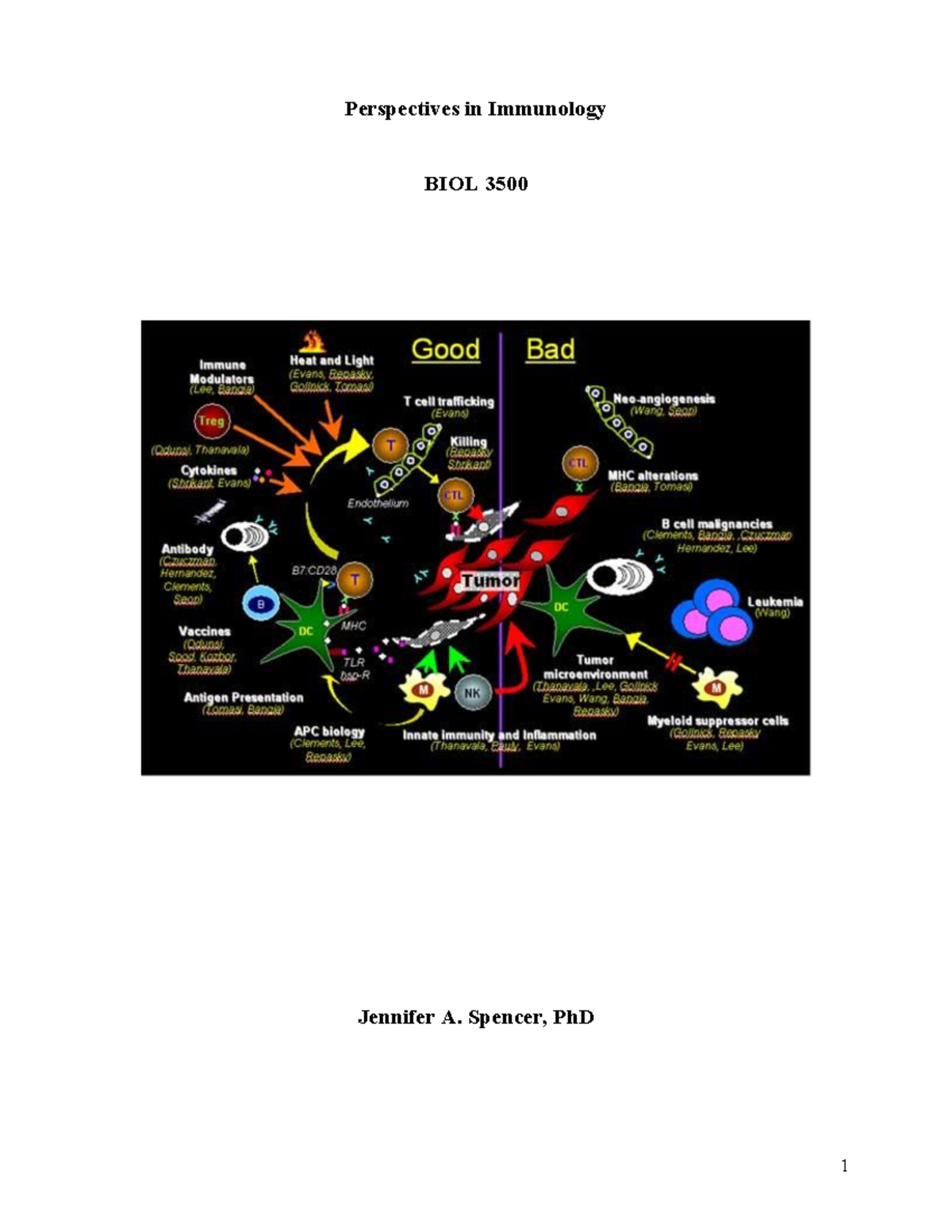 Immunology Lecture Notes 2017 Perspectives In Immunology Biol 3500