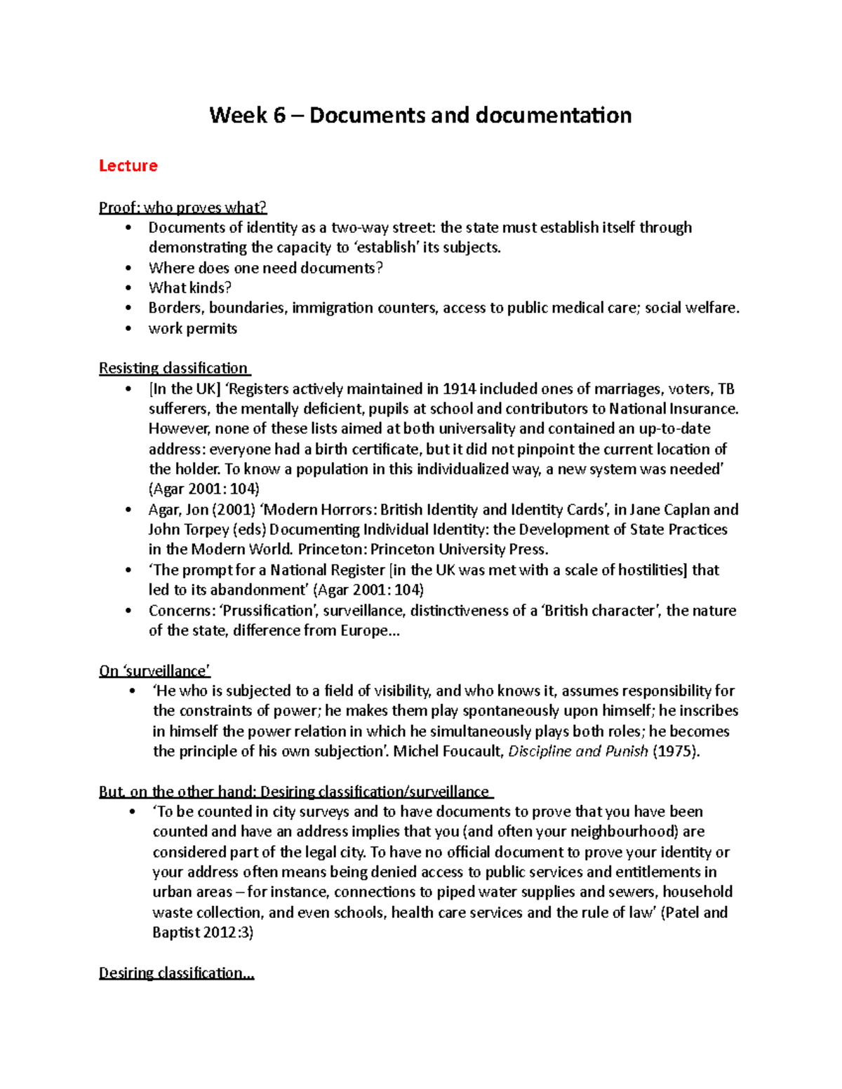 Week 6 – Documents and documentation - Week 6 – Documents and ...