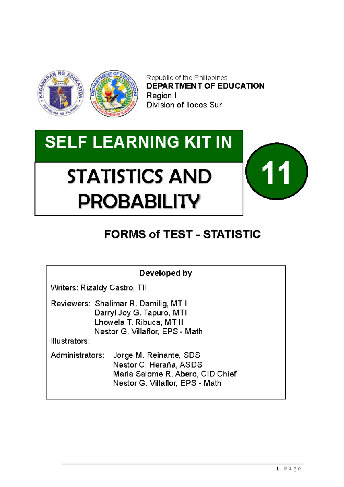 MATH11 Stat-SLK-Q4-W2-Castro- Final - FORMS of TEST - STATISTIC ...
