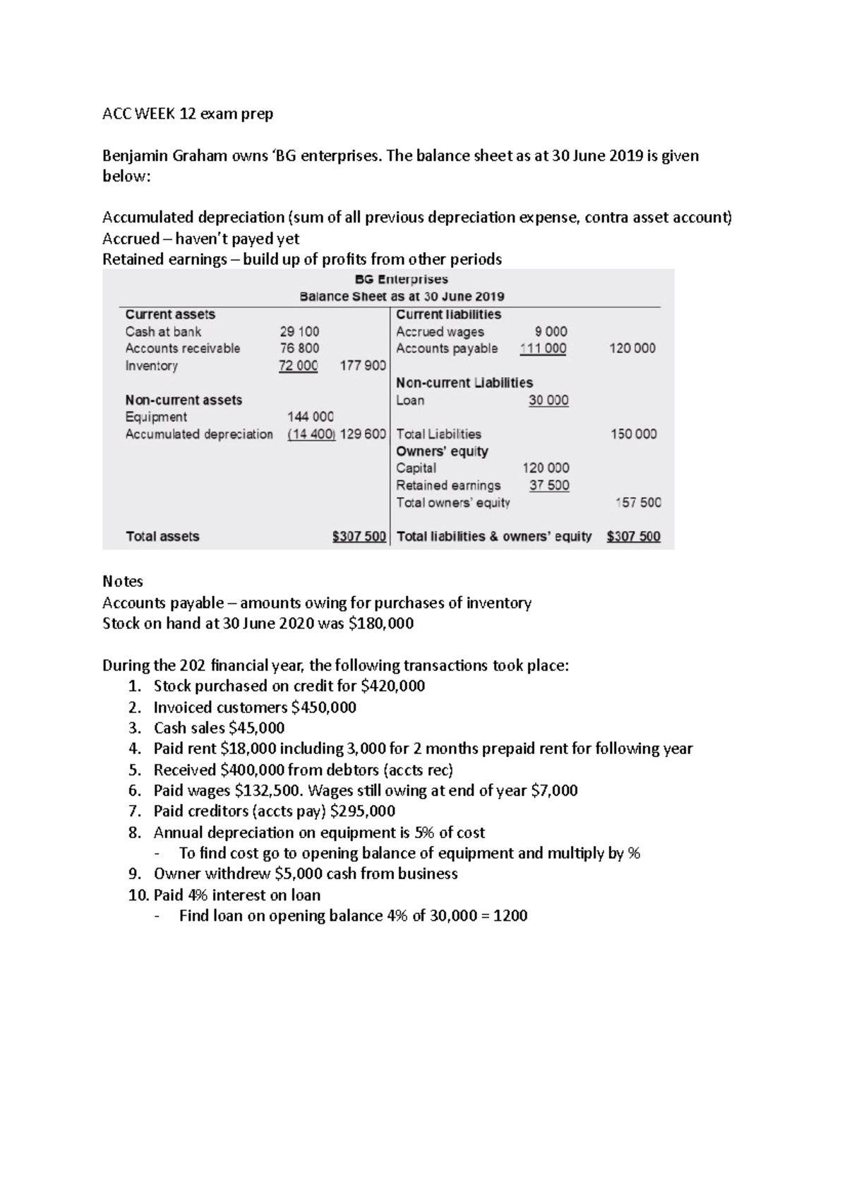ACC WEEK 12 exam prep - Notes - ACC WEEK 12 exam prep Benjamin Graham ...