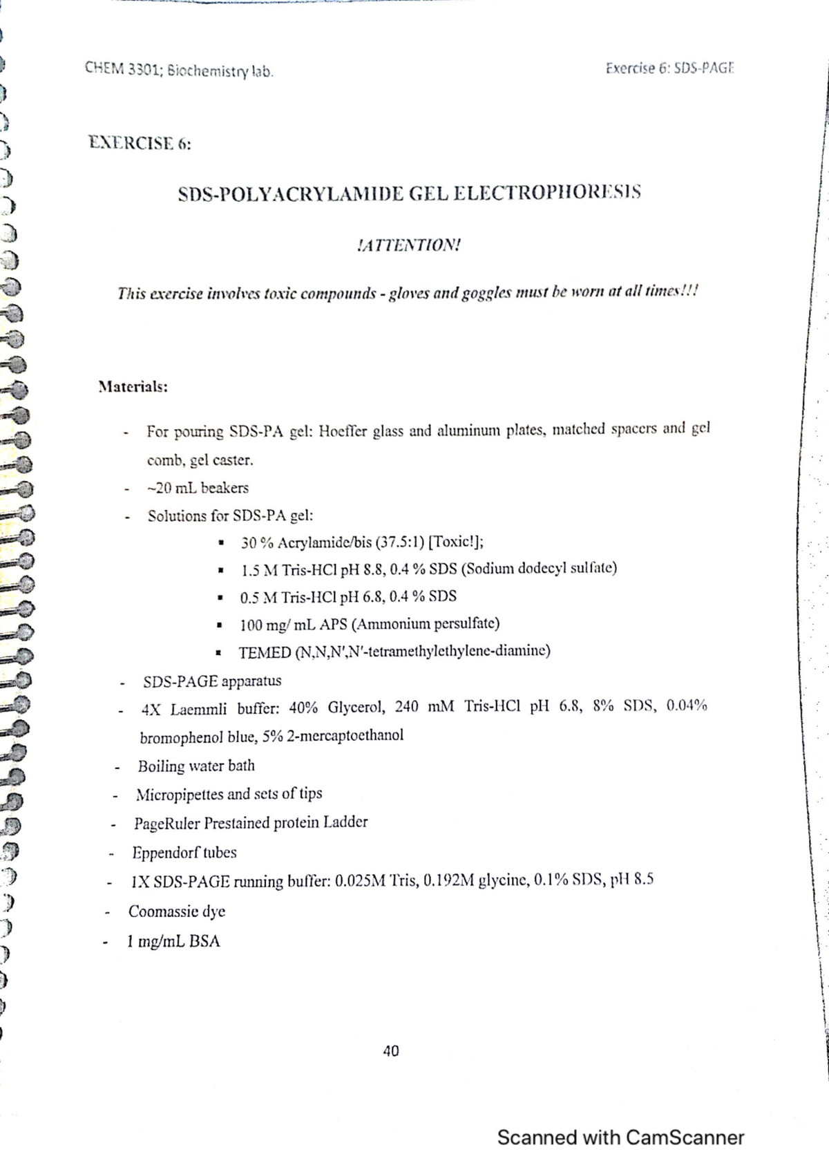Sid’s polyacrylamide gel electrophoresis - CHEM 3301 - Studocu