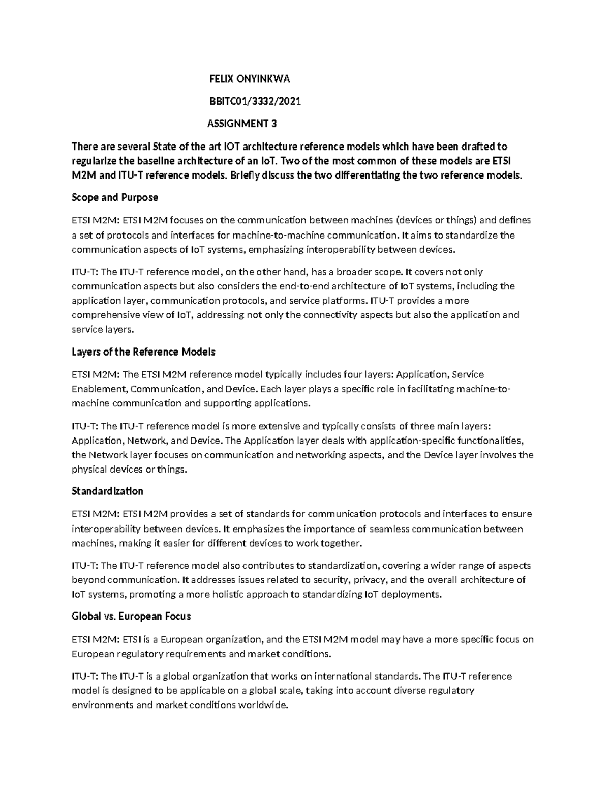 IOT 3 - Summary Introduction to Computer Systems - FELIX ONYINKWA ...