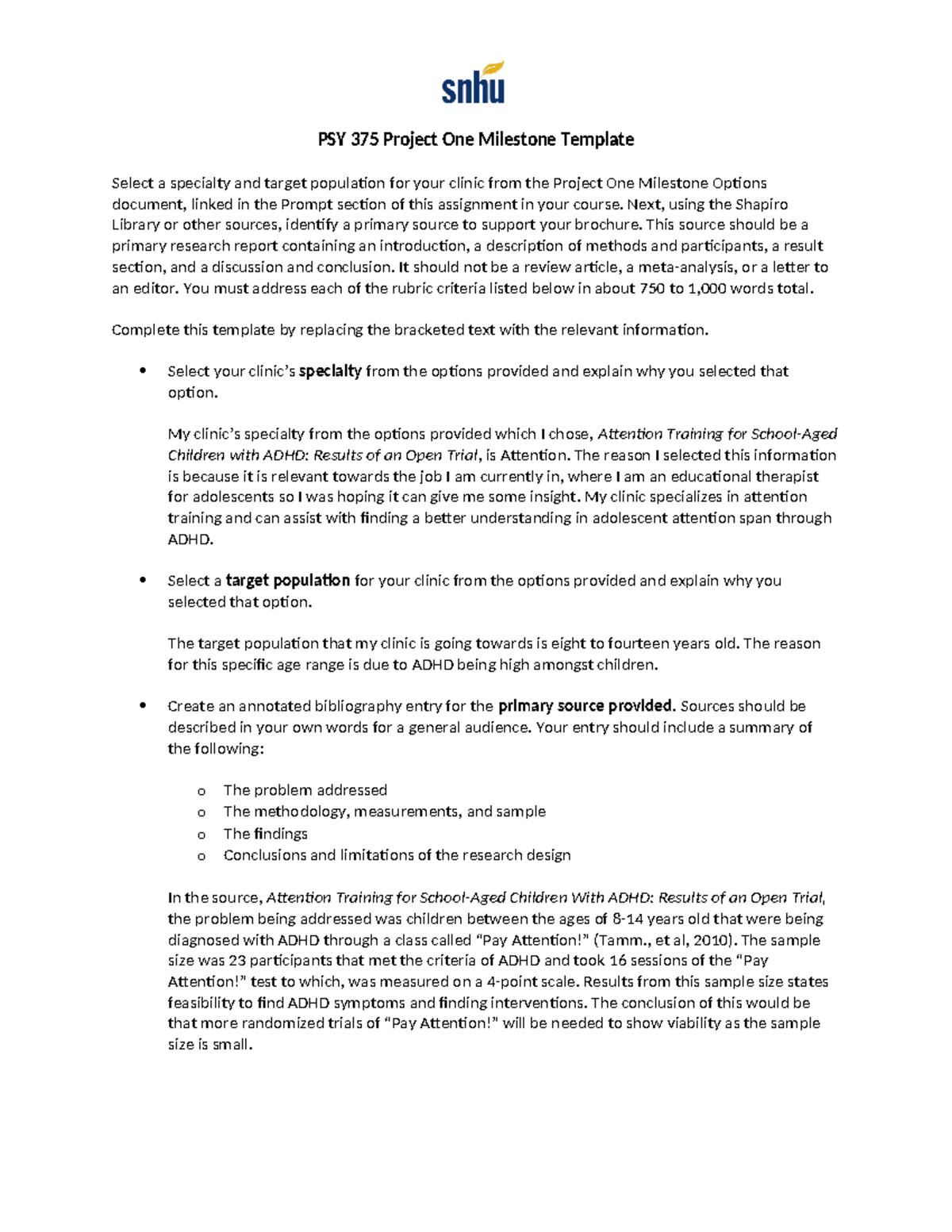 PSY 375 Project One Milestone Complete - PSY 375 Project One Milestone ...