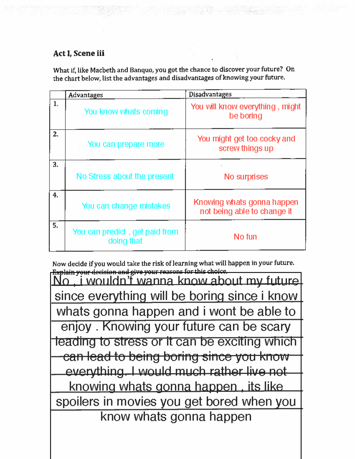 Macbeth Act I Activity Form - Studocu