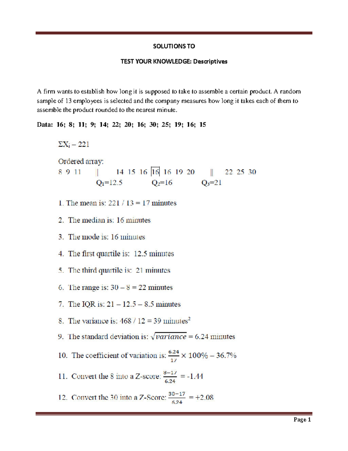 Practice Exercises answers , all course - Page 1 SOLUTIONS TO TEST YOUR ...