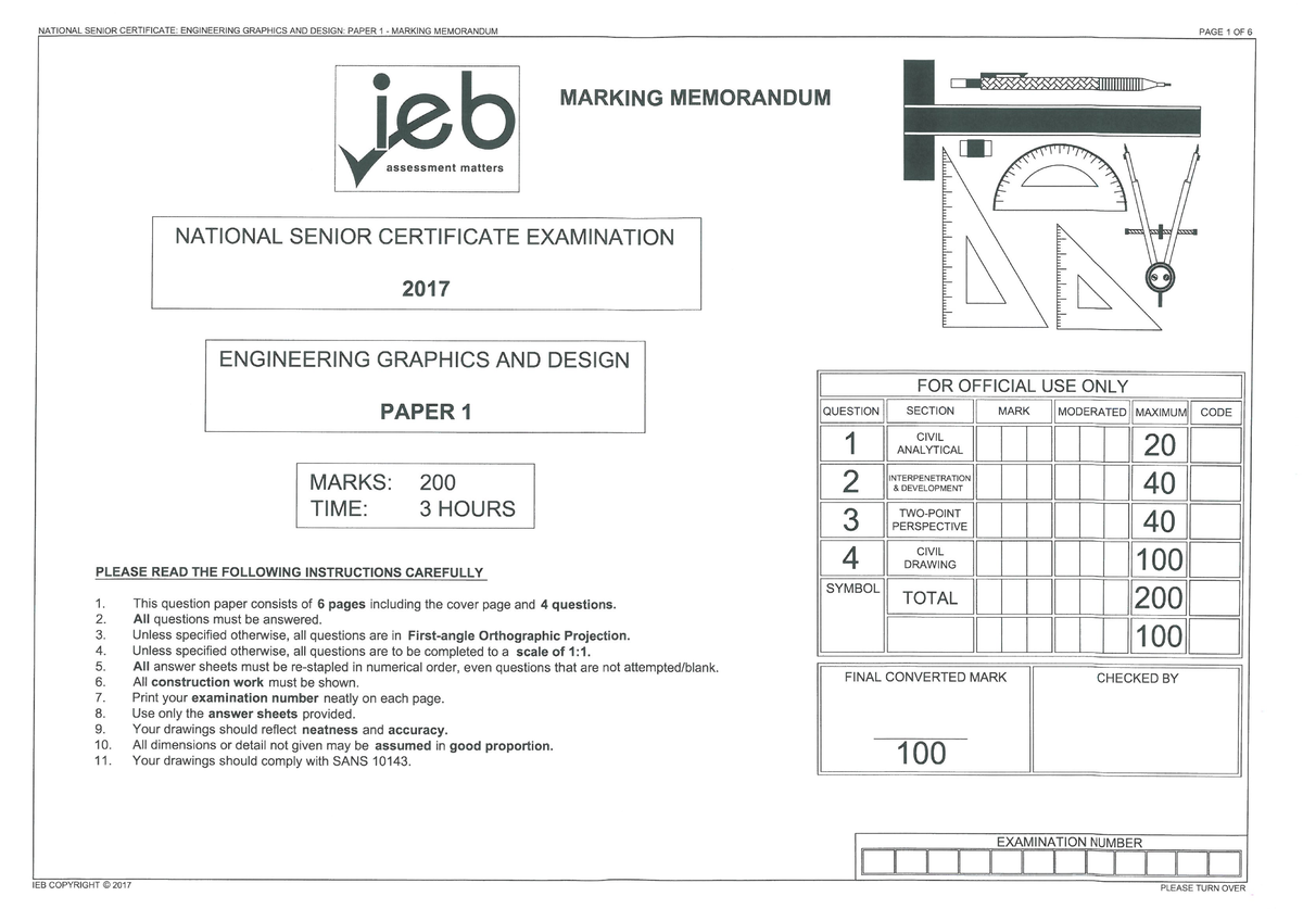 EGD P1 2017 MG - EGD past paper for IEB schools paper 1 2017 paper ...