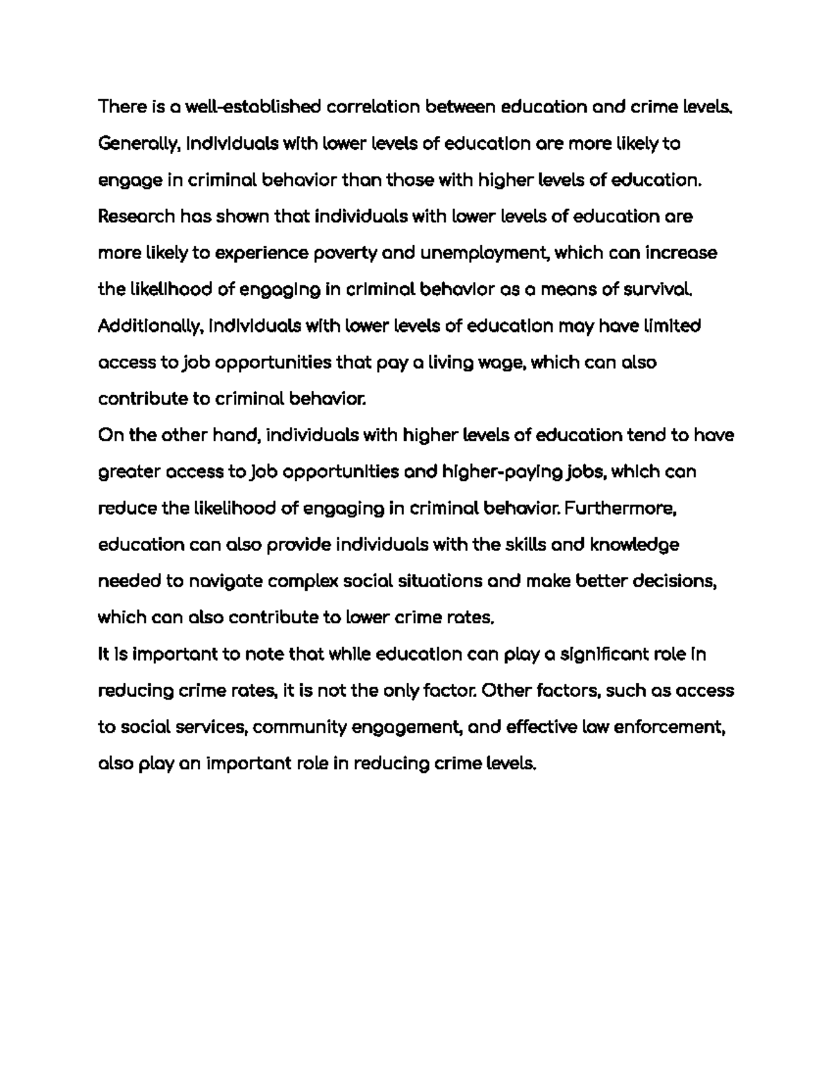 How does education (or lack thereof) correspond with crime level - SOCS ...