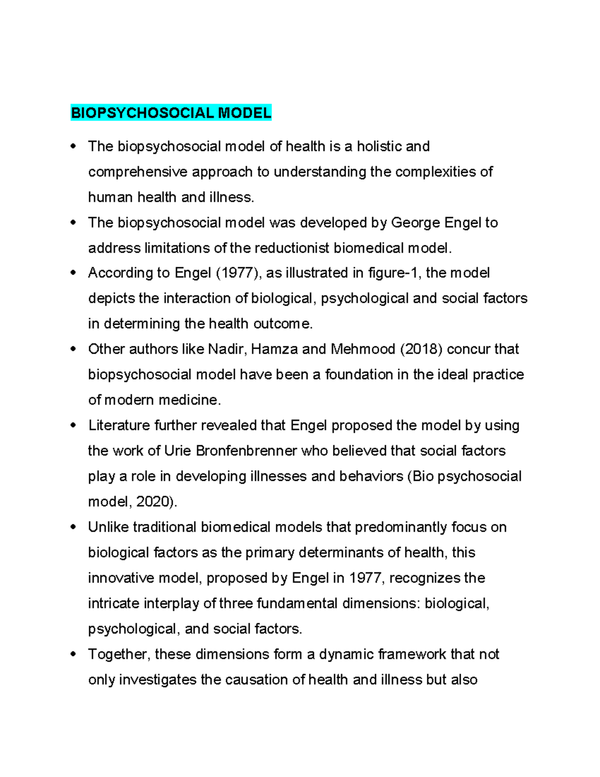 Biopsychosocial Model - The biopsychosocial model was developed by ...