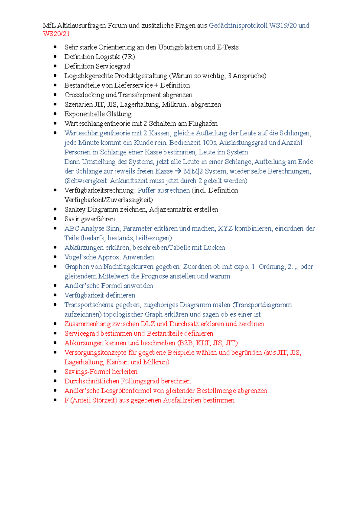 MfL Gedächtnisprotokolle WS19/20, WS20/21 und Forumfragen, Quizze - MfL Altklausurfragen Forum ...