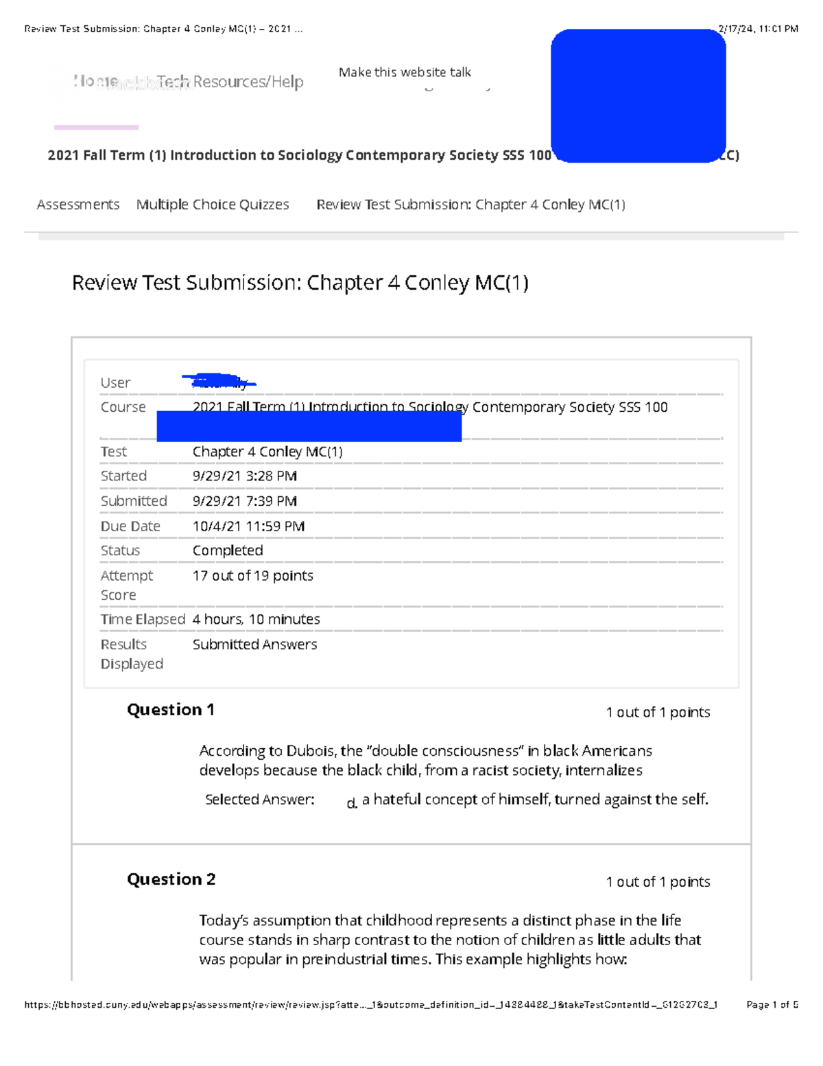 practice quiz Chapter 4 Conley MC(1) – 2021 - - Studocu