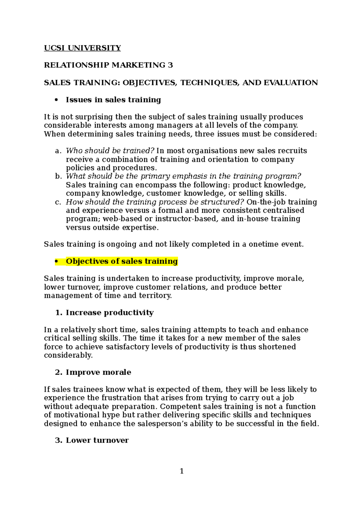 Rm3 tutorial works(2016 ) - UCSI UNIVERSITY RELATIONSHIP MARKETING 3 ...