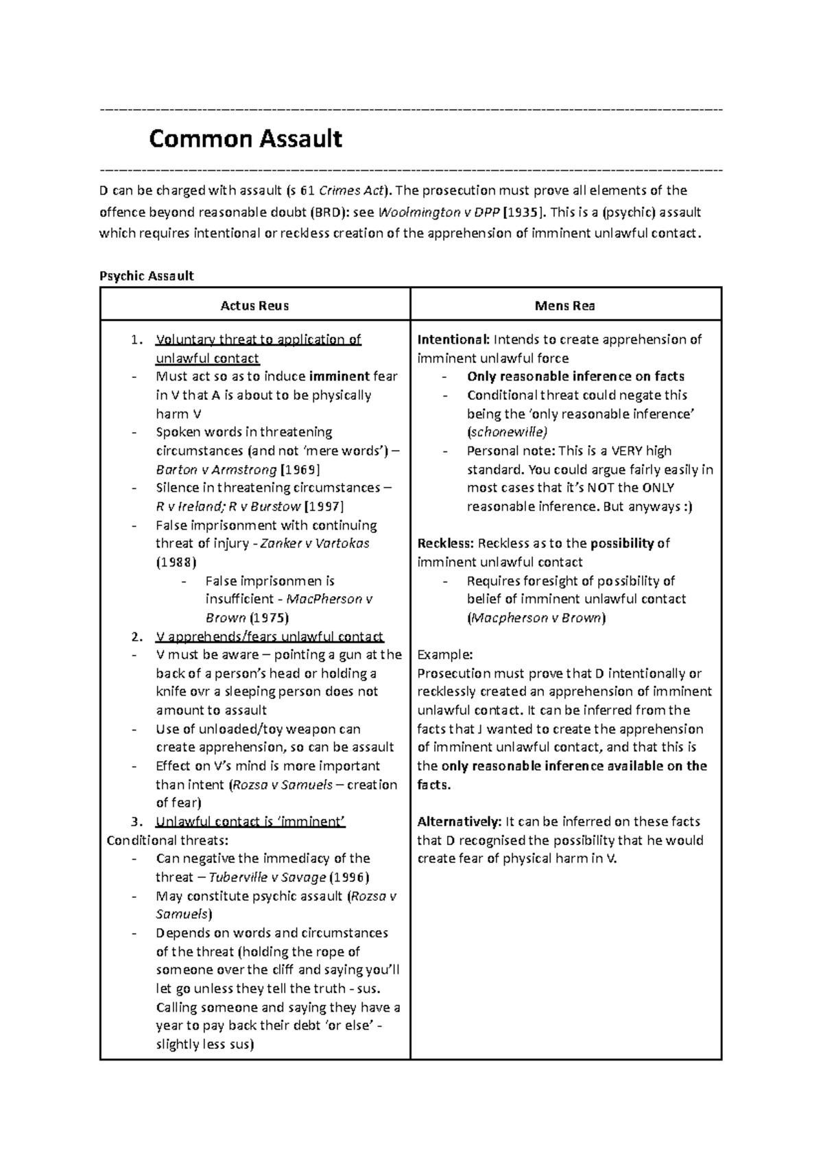 Psychic Common Assault Scaffold 2023 - Common Assault - D can be ...