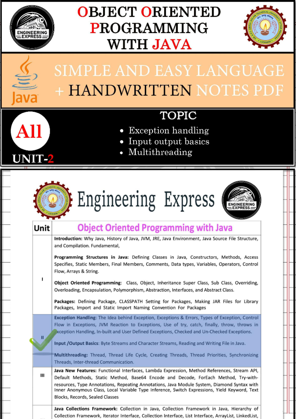 Java Unit 2 Lecture Notes Unit 2 Object Oriented Technical Univel 6850