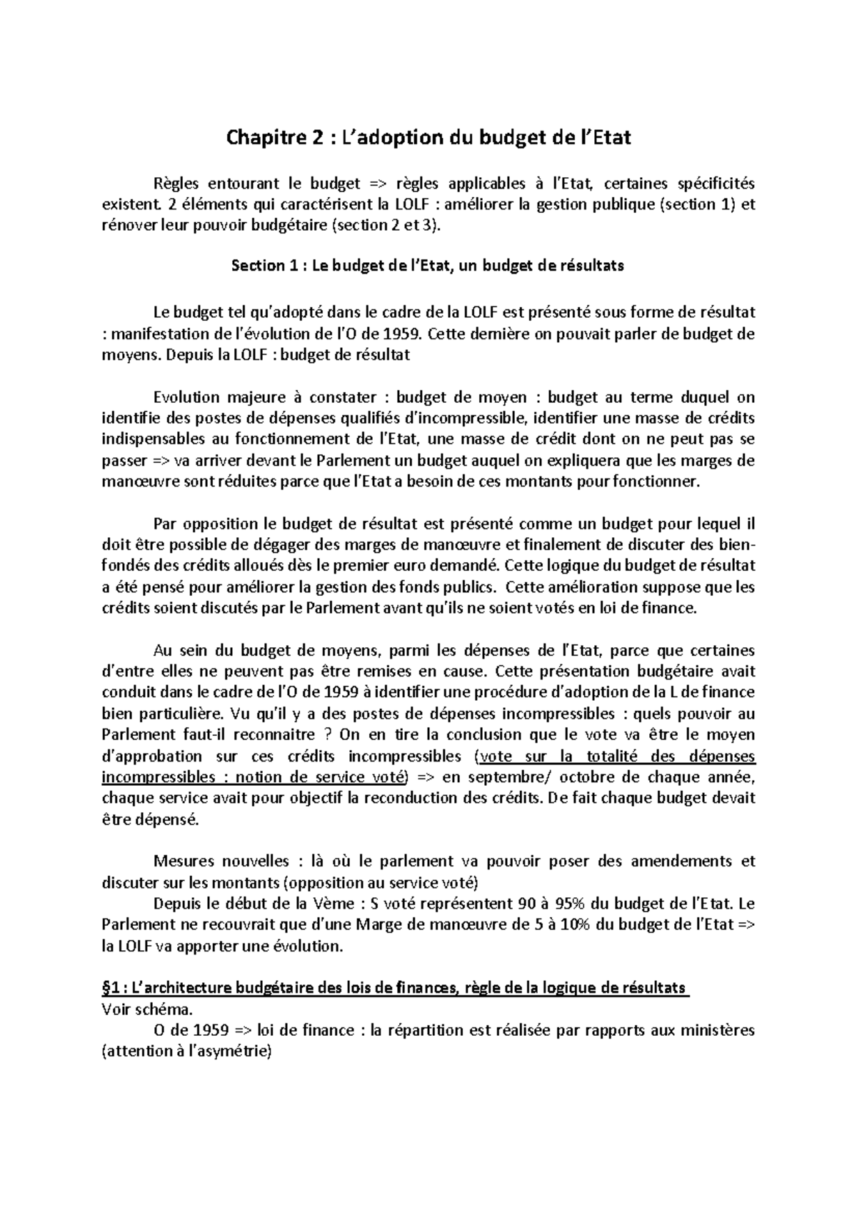 Finances Publiques - Chapitre L'adoption du budget de l'état - Chapit e ...