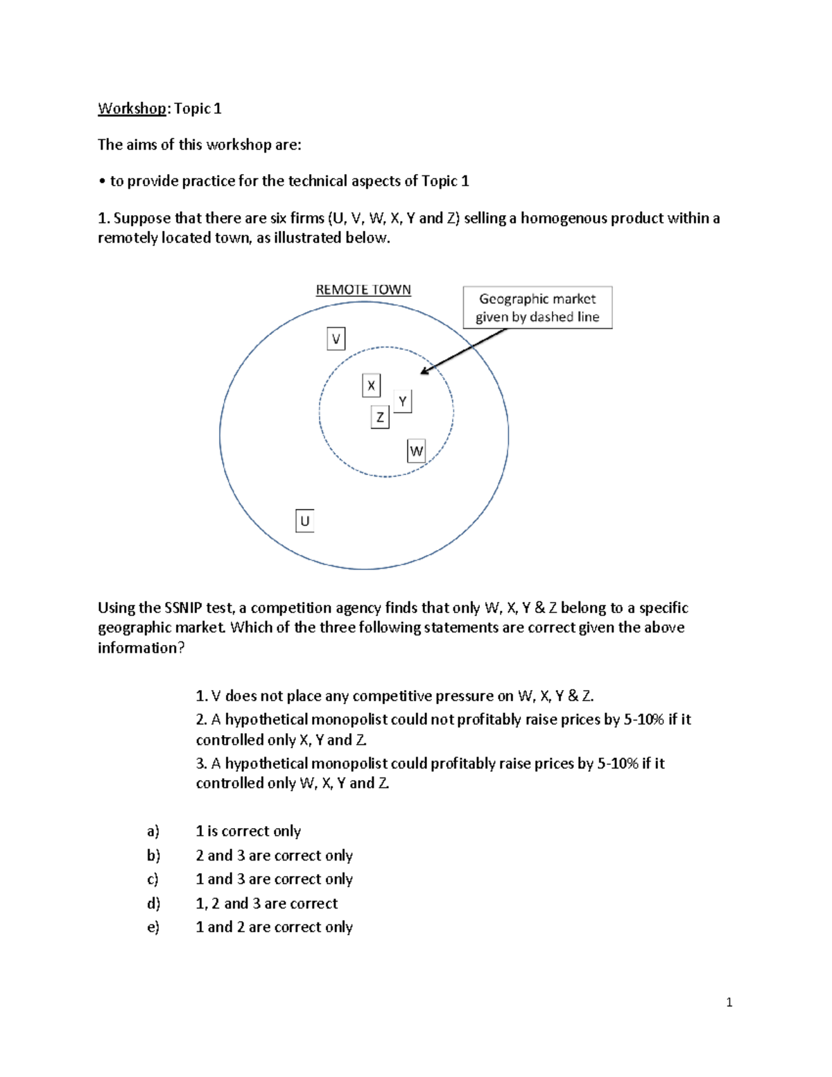 Topic 1 workshop questions - Workshop: Topic 1 The aims of this ...