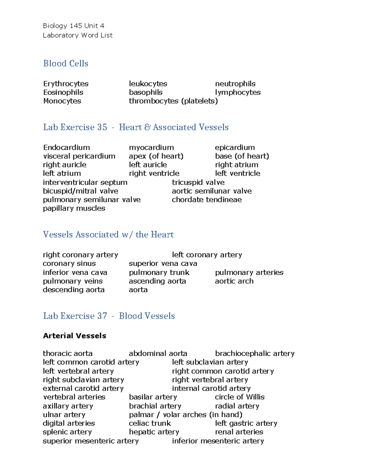 Biology 145 Unit 4 Work List R version - Biology 145 Unit 4 Laboratory ...