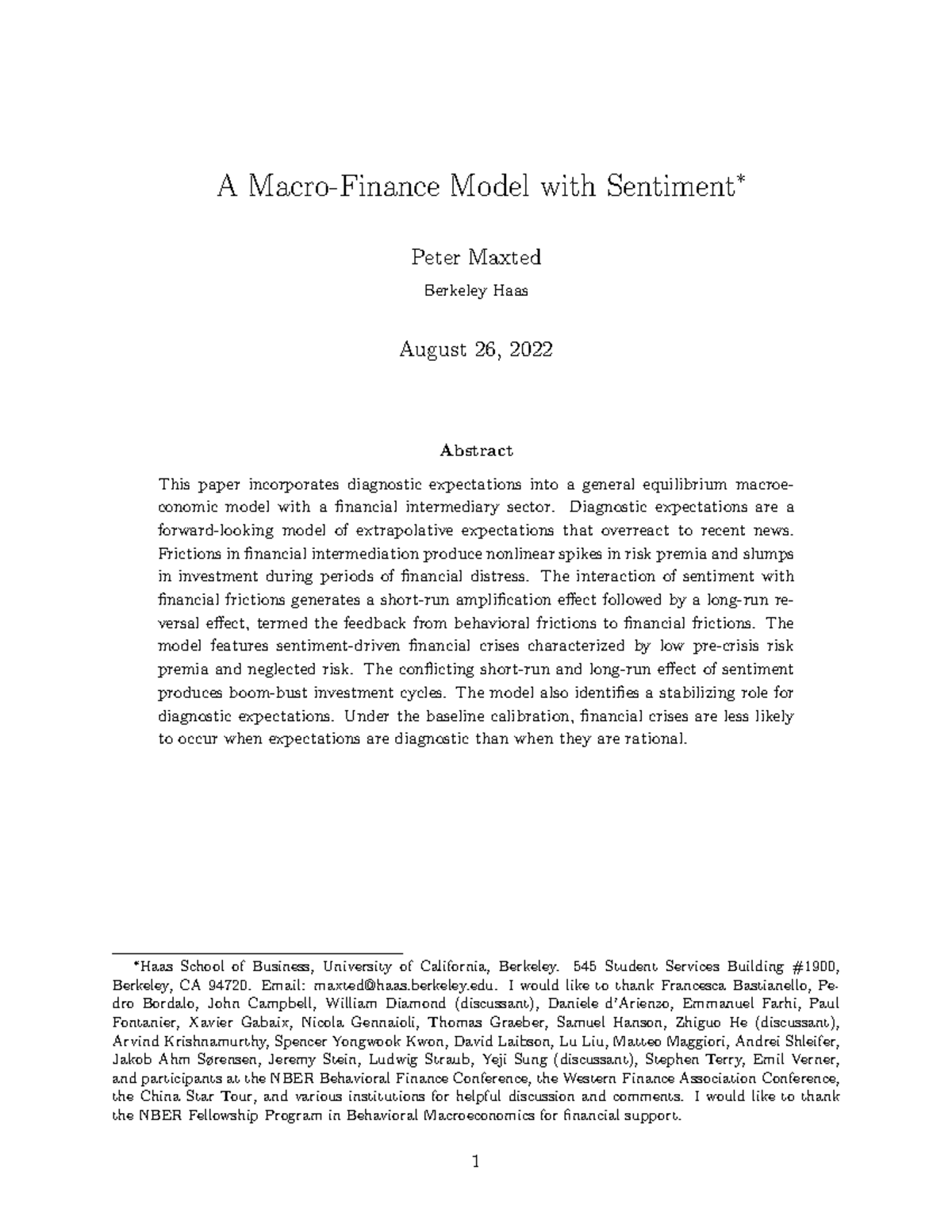 AMacro-Finance Model With Sentiment preview - A Macro-Finance Model ...