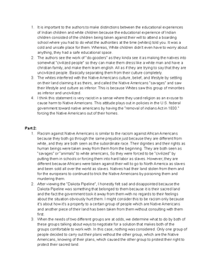 Soco Assignment #7 - Racism against Native Americans - Why is it ...
