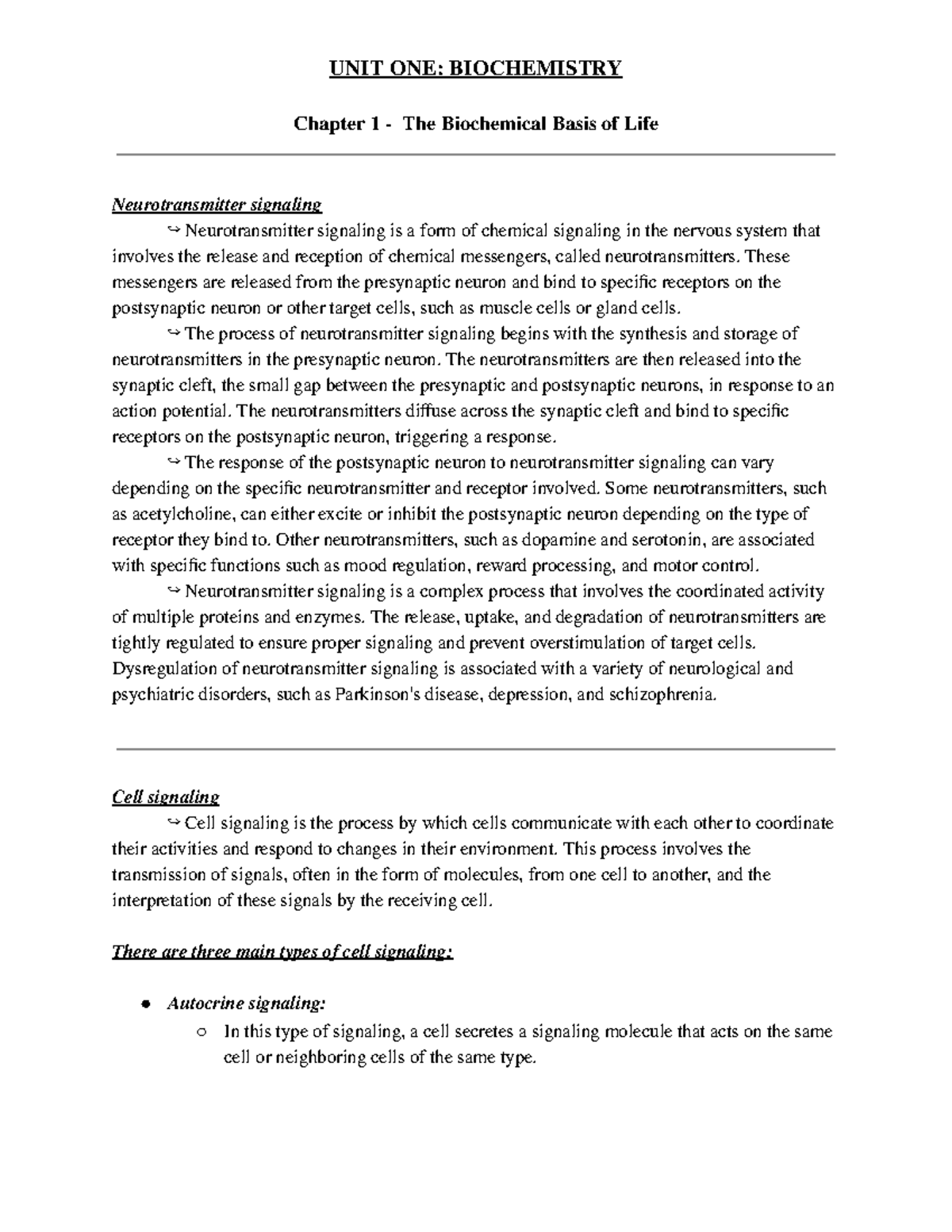 Biochemistry Chapter 1 Section 5 Pt 13 - UNIT ONE: BIOCHEMISTRY Chapter ...
