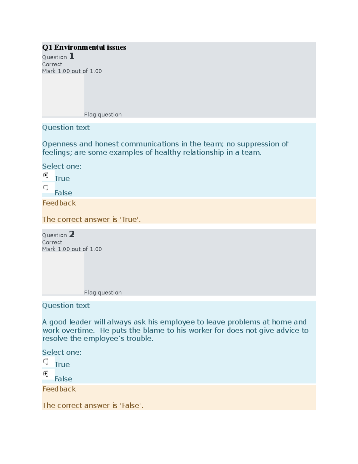Common Competency-Develop and Update Industry Knowledge quiz - Q1 Environmental issues Question ...