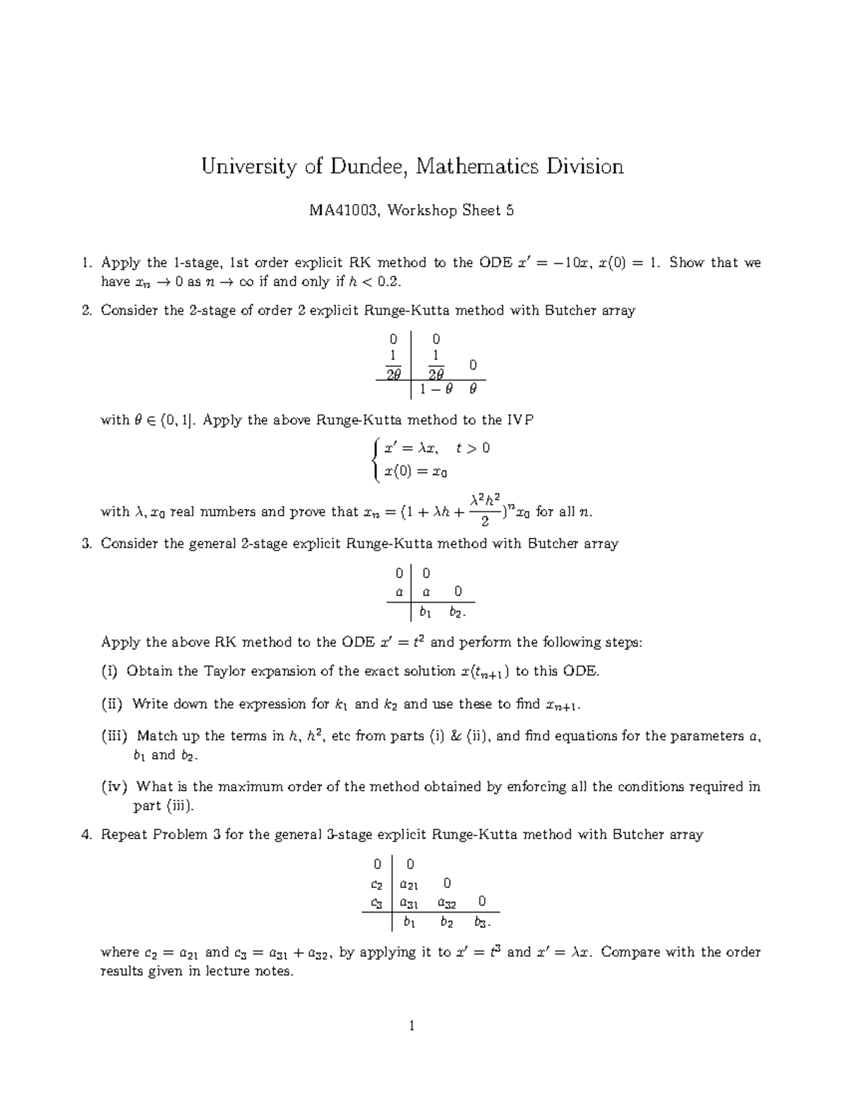 Tutorial 5 - wk5 sheet - University of Dundee, Mathematics Division ...