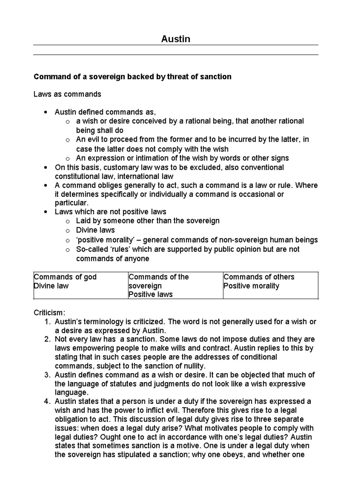 4. Austin - Austin Command of a sovereign backed by threat of sanction ...