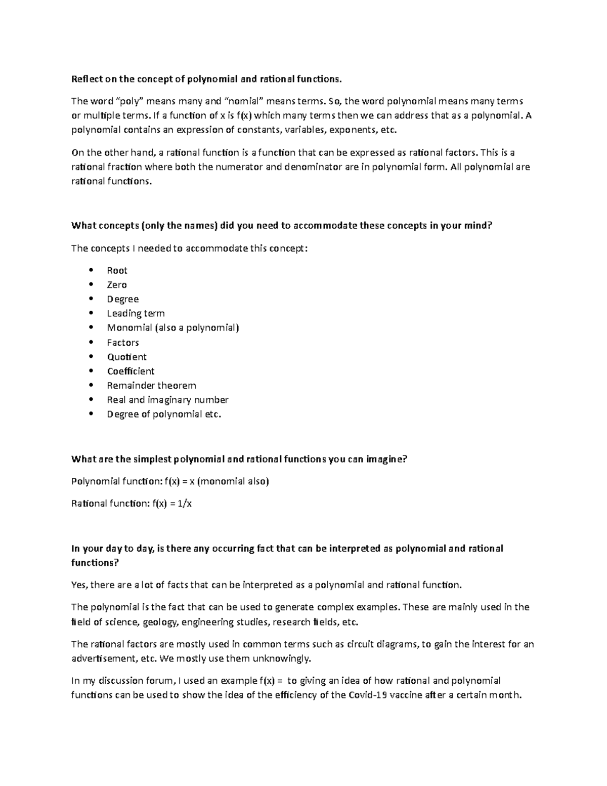 Learning Journal Unit 3 ~ Math 1201-01 - Reflect on the concept of ...