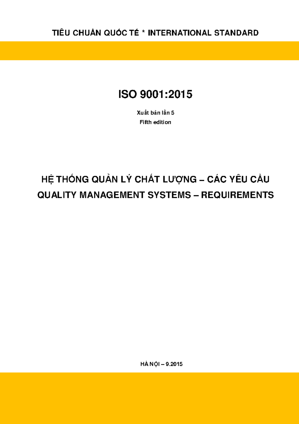Tieu chuan iso 9001 2015 song ngu anh viet - TIÊU CHU N QU C T * INTERNATIONAL STANDARD ISO 9001 ...
