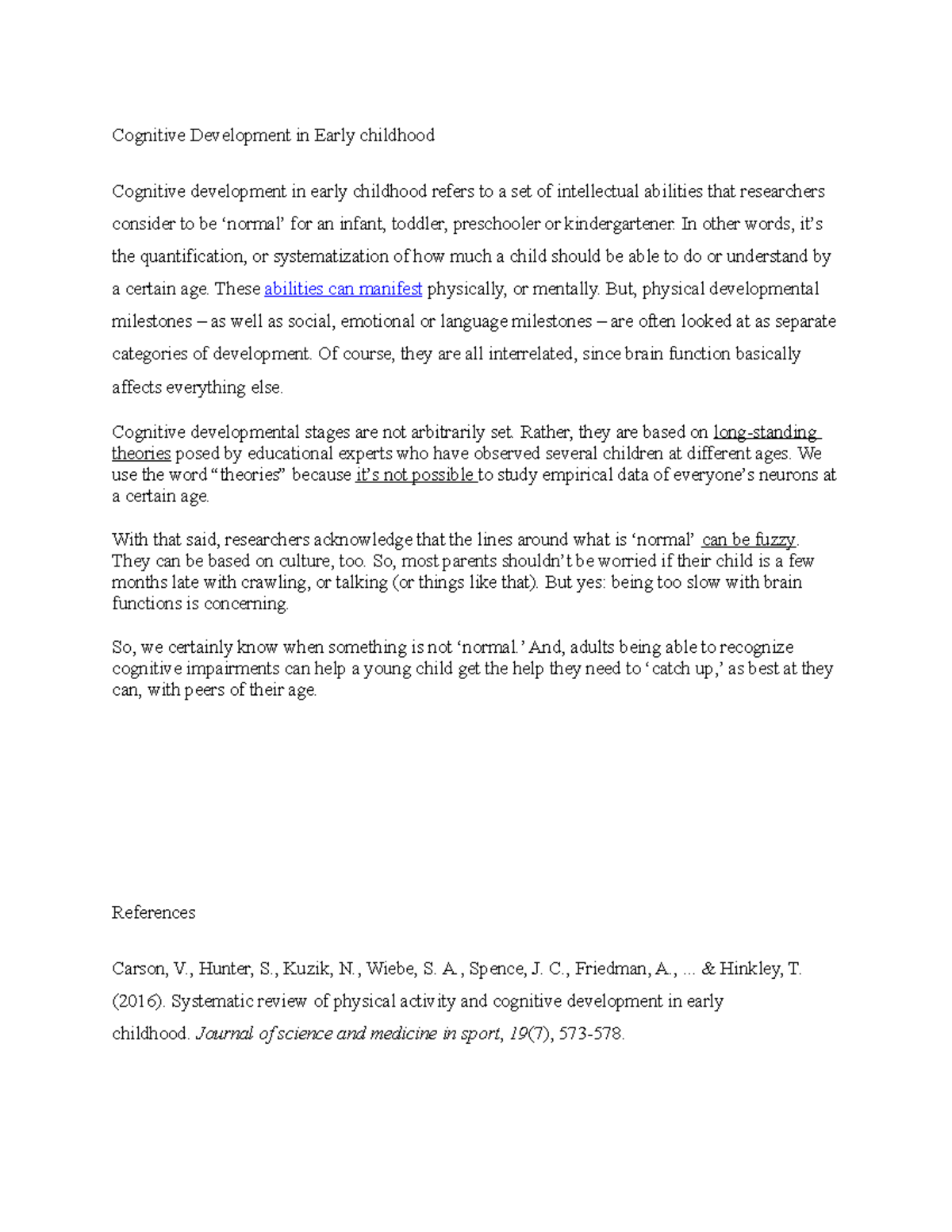 Cognitive development in children - Cognitive Development in Early ...