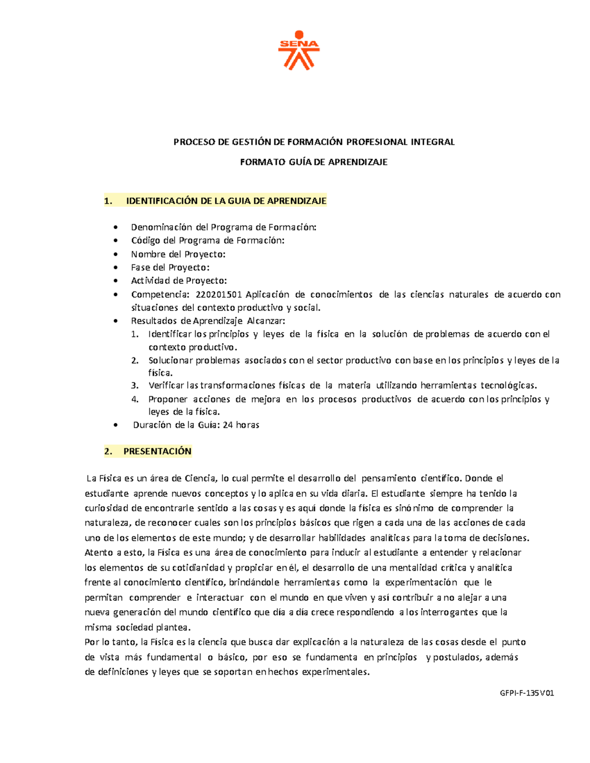 GUIA Definitiva Física II - PROCESO DE GESTI”N DE FORMACI”N PROFESIONAL INTEGRAL FORMATO GUÕA DE ...