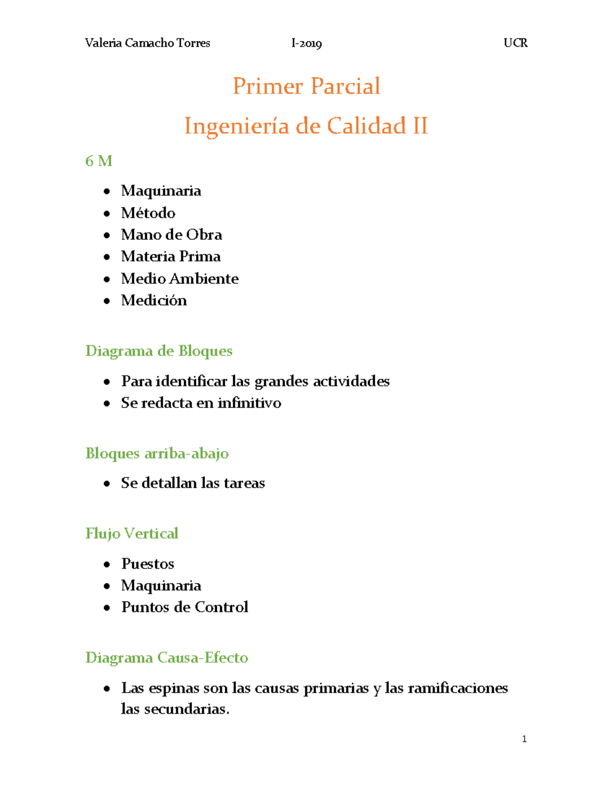 Resumen I Parcial - Warning: TT: undefined function: 32 Primer Parcial Ingeniería de Calidad II ...