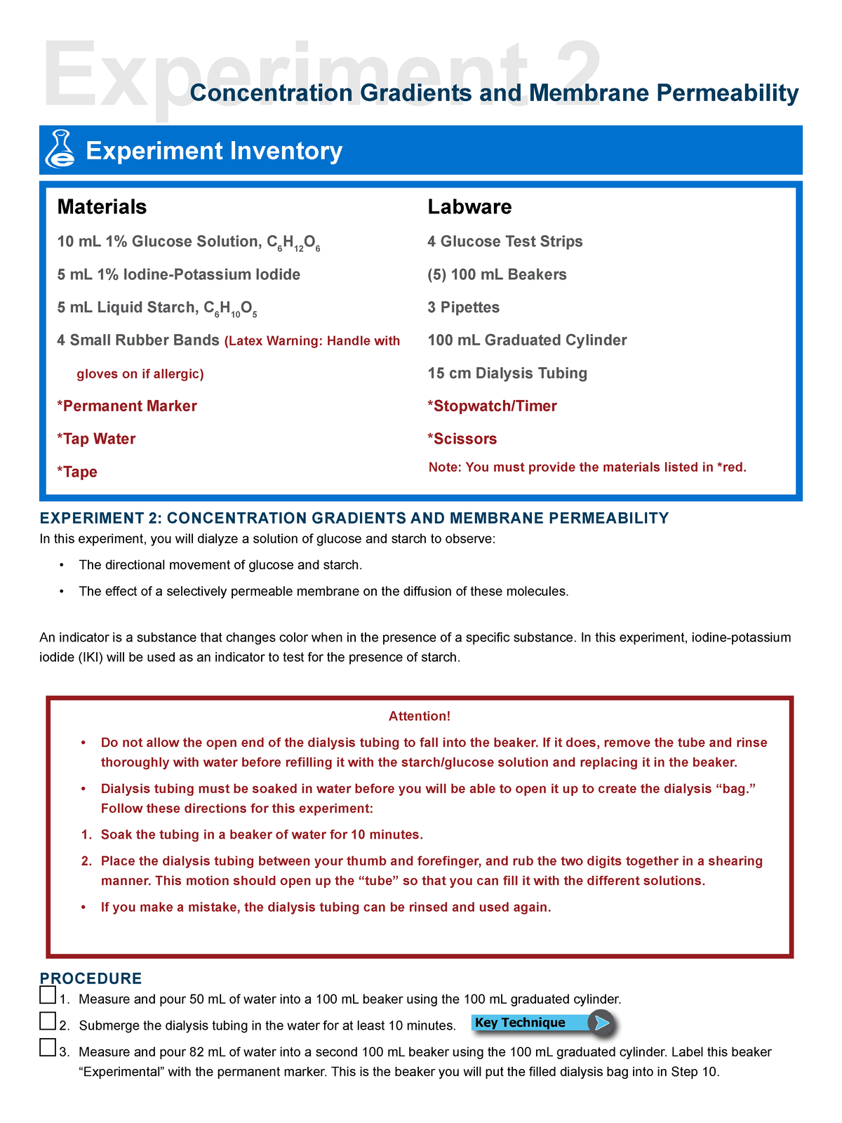 IB 1108 L06 Exp2 Concentration Gradients - Experiment 2Concentration ...