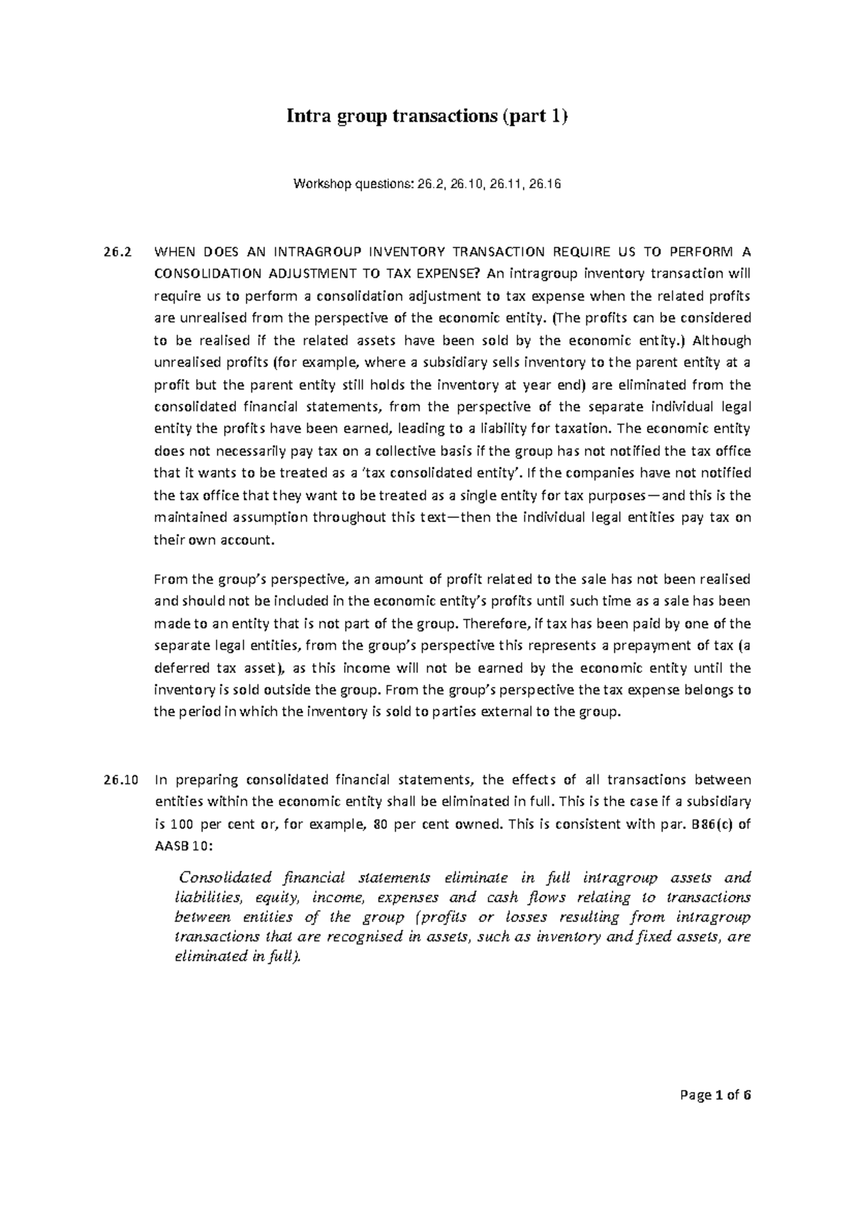 Workshop questions for intra group transactions (part 1) 27 01 22 - Intra group transactions ...