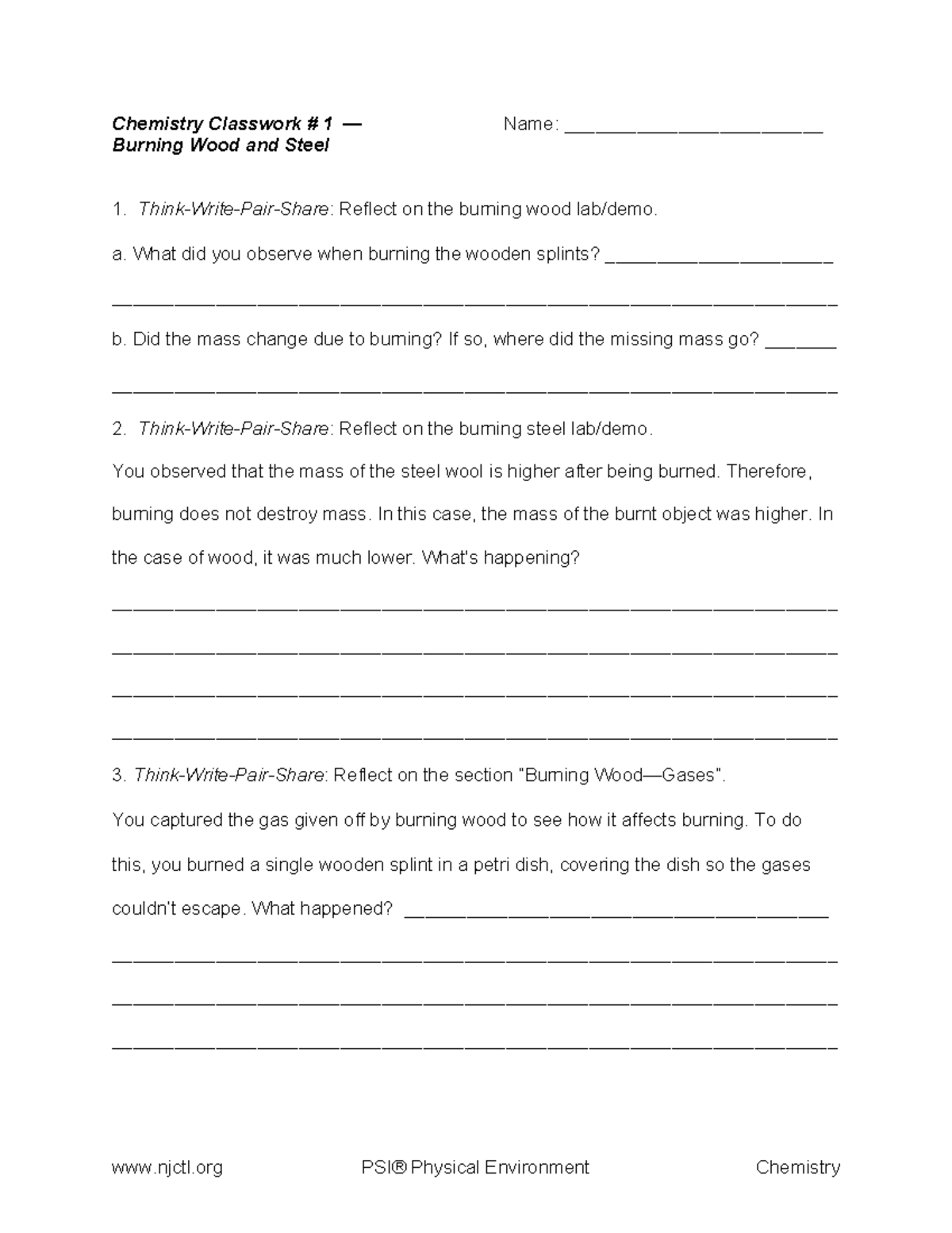 Chemistry-classwork-homework 2020-08-26 - Chemistry Classwork # 1 ...