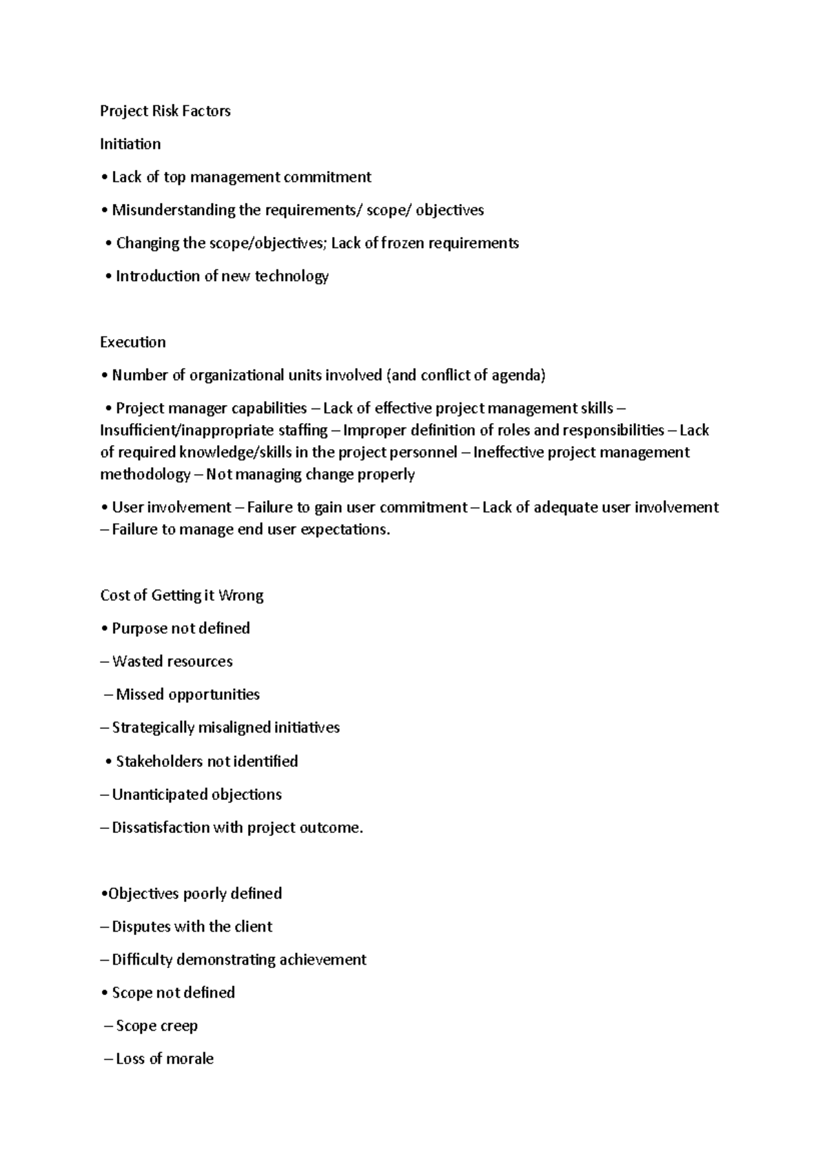 Defining and coordinating projects - Project Risk Factors Initiation ...