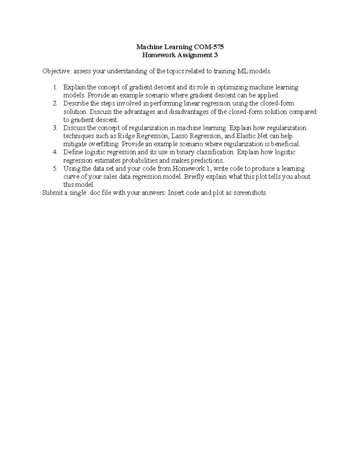 Assignment 3 - COM575 - Studocu