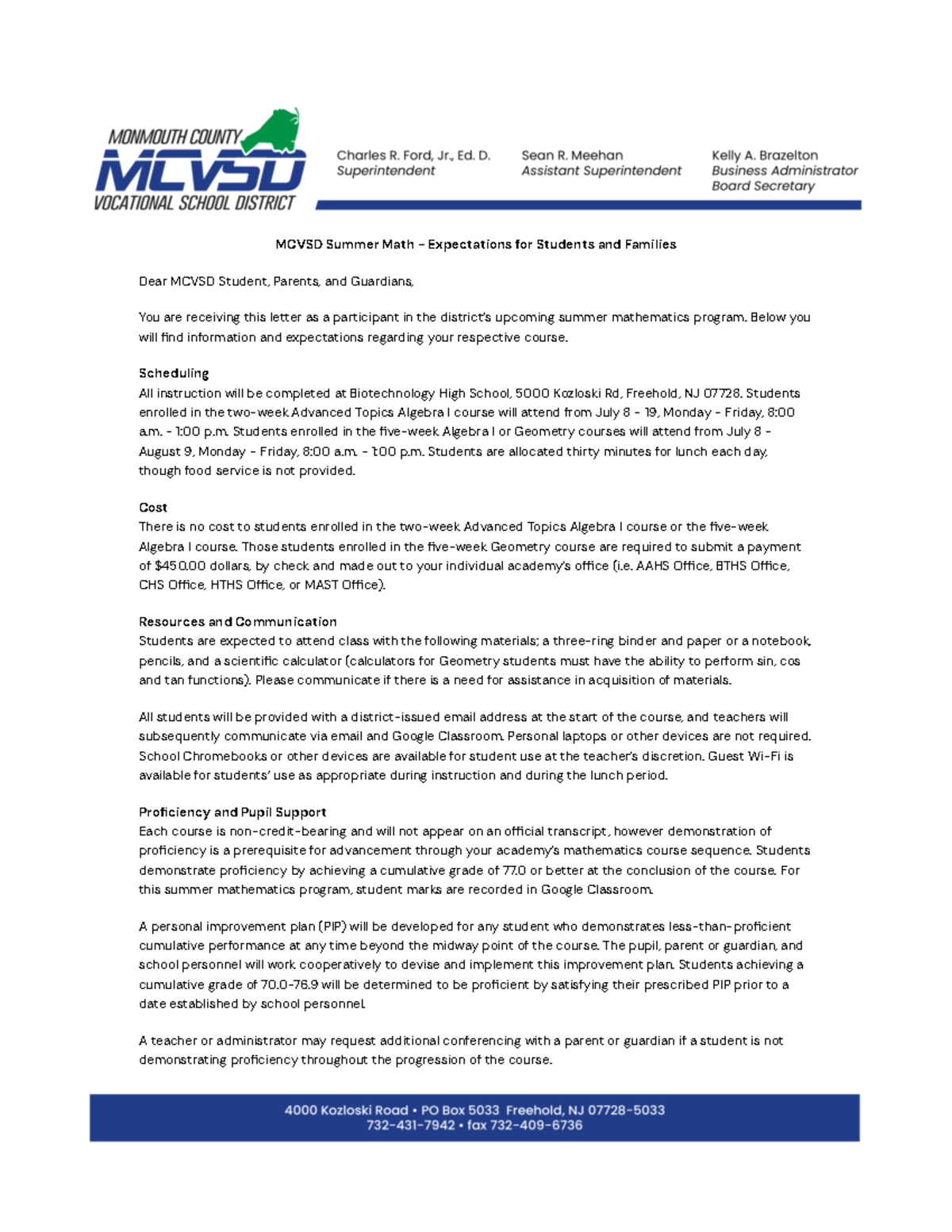 Open Mcvsd - Summer Math - Expectations for Students and Families ...