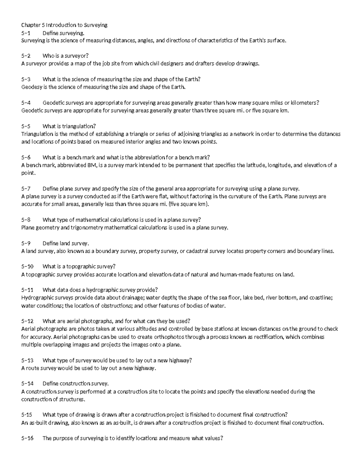 Chapter 5Review - Tagged - Chapter 5 Introduction to Surveying 5–1 ...