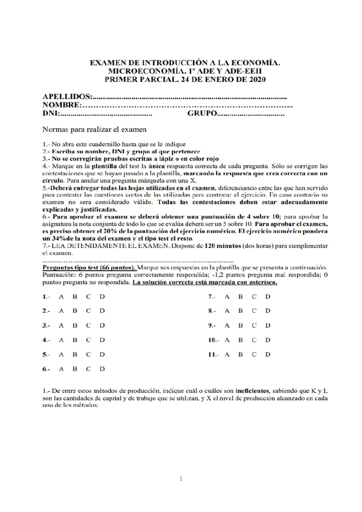 Examenes DE Introduccion - Introducción a la Economía - Studocu