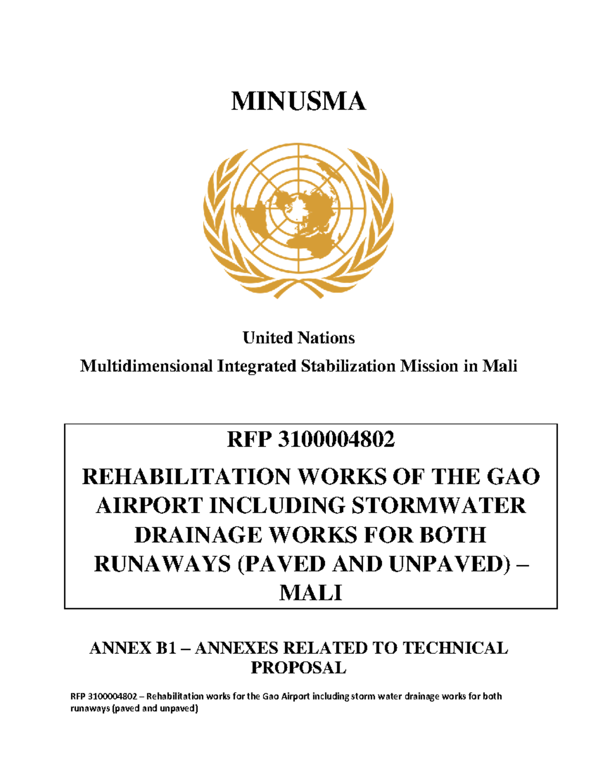 Annex B1 - Annexes related to Technical Proposal - RFP 3100004802 ...