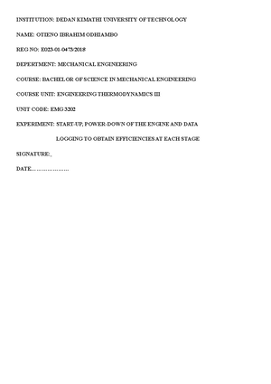 Star Bus UTC Online 4 - MECHANICAL ENGINEERING - DeKUT - Studocu