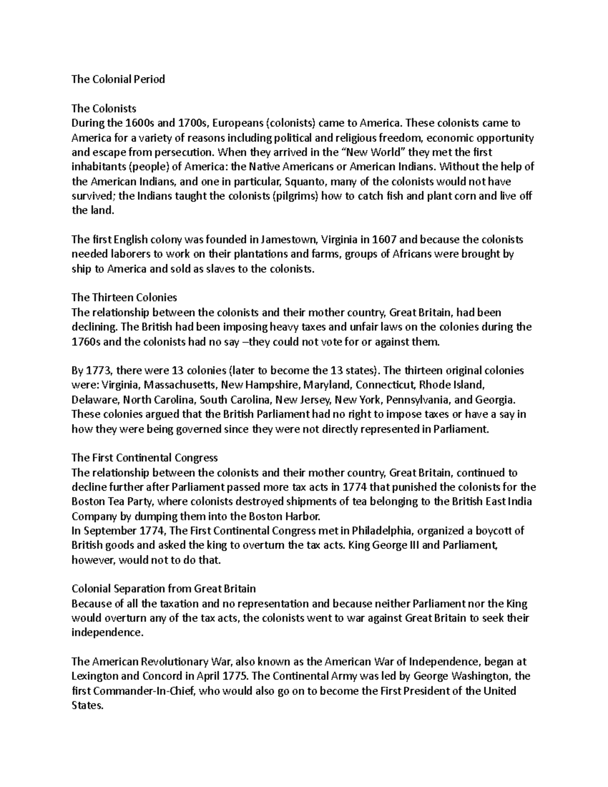 The Colonial Period - UNF CIVIC FLORIDA HISTORY. - The Colonial Period ...