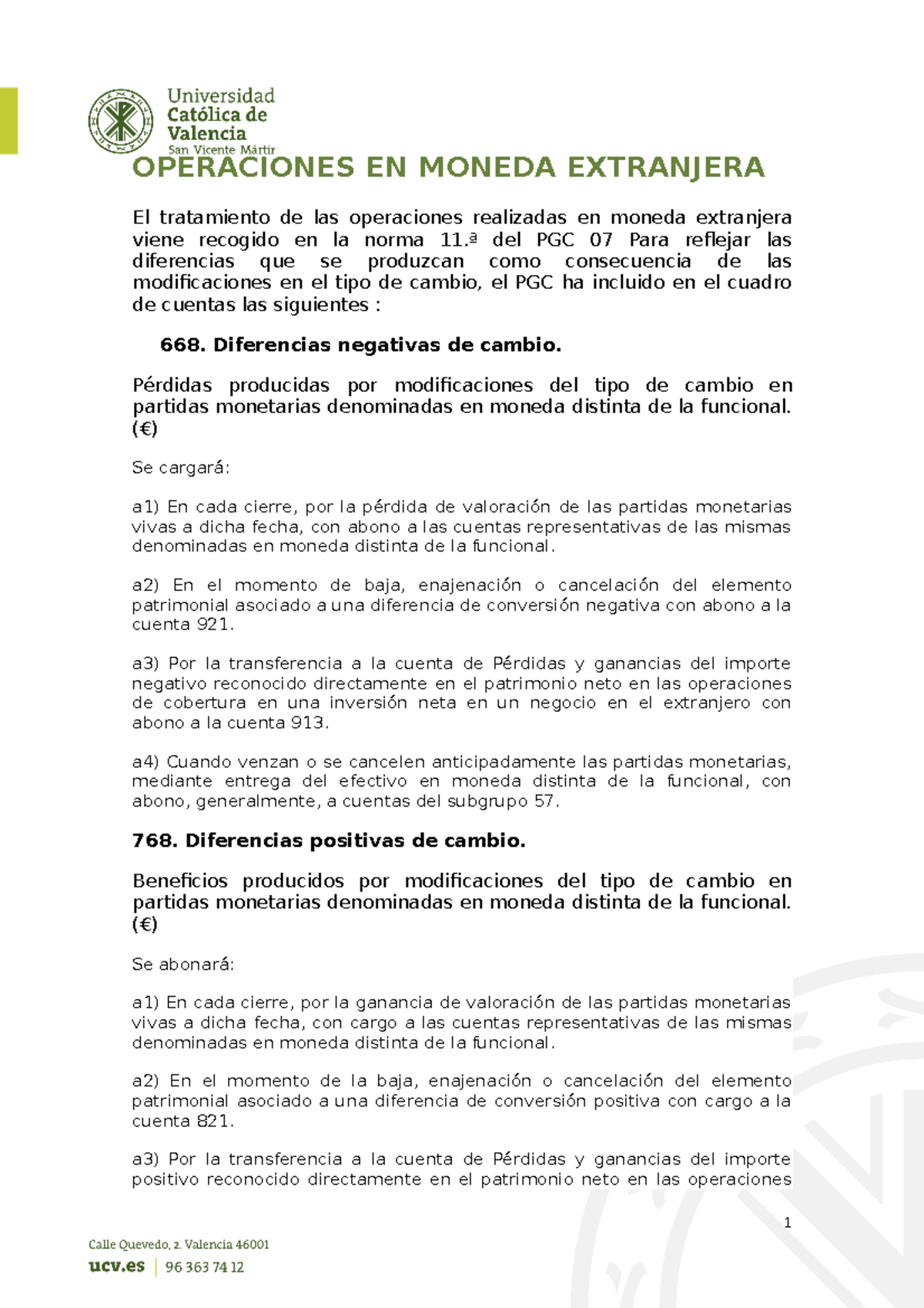 6. Operaciones EN Moneda Extranjera - OPERACIONES EN MONEDA EXTRANJERA ...