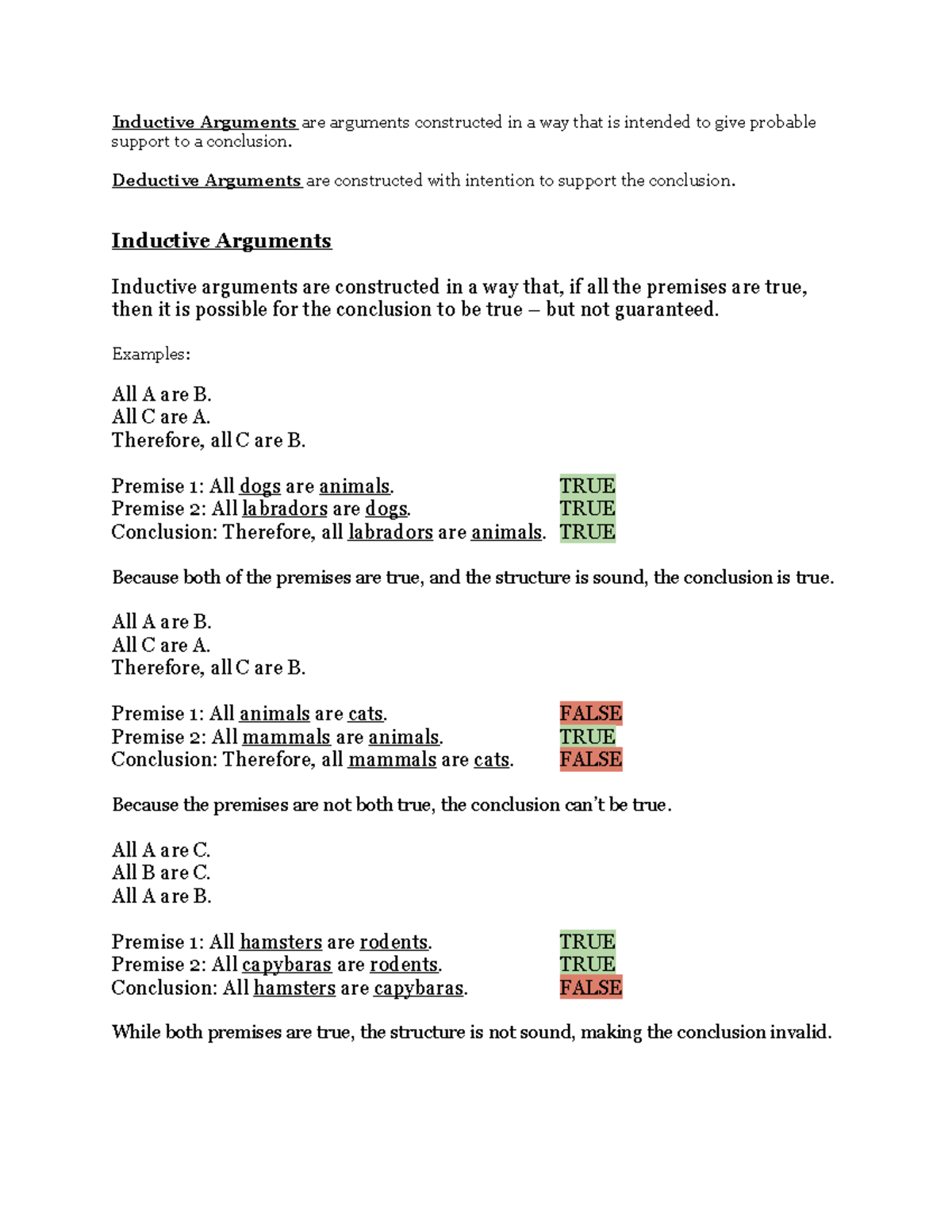 Inductive And Deductive Arguments Inductive Arguments Are Arguments Constructed In A Way That