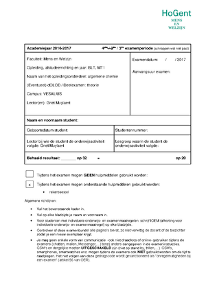 Chemie-H1 chemisch evenwicht - H1: chemisch evenwicht 1 Het chemisch ...