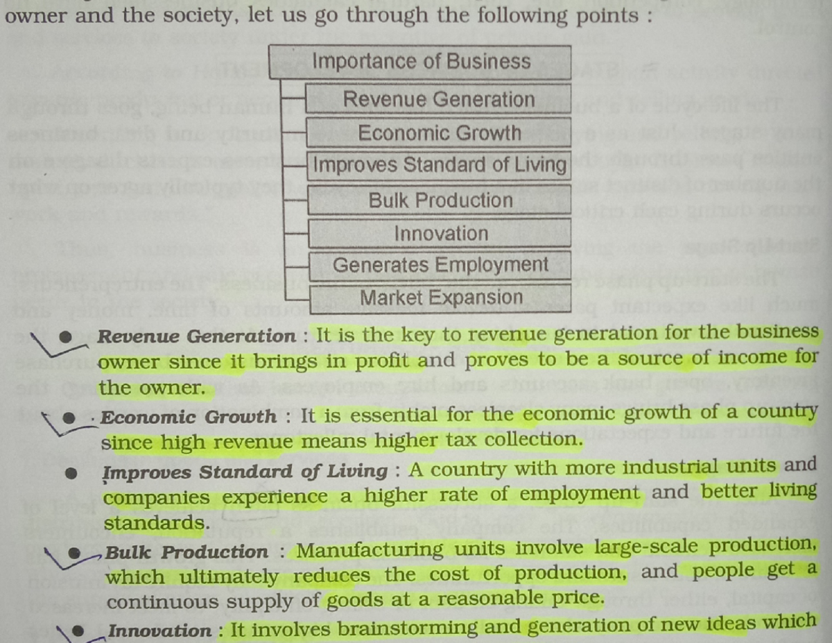 Importance of business. - Bachelor of Commerce - Studocu