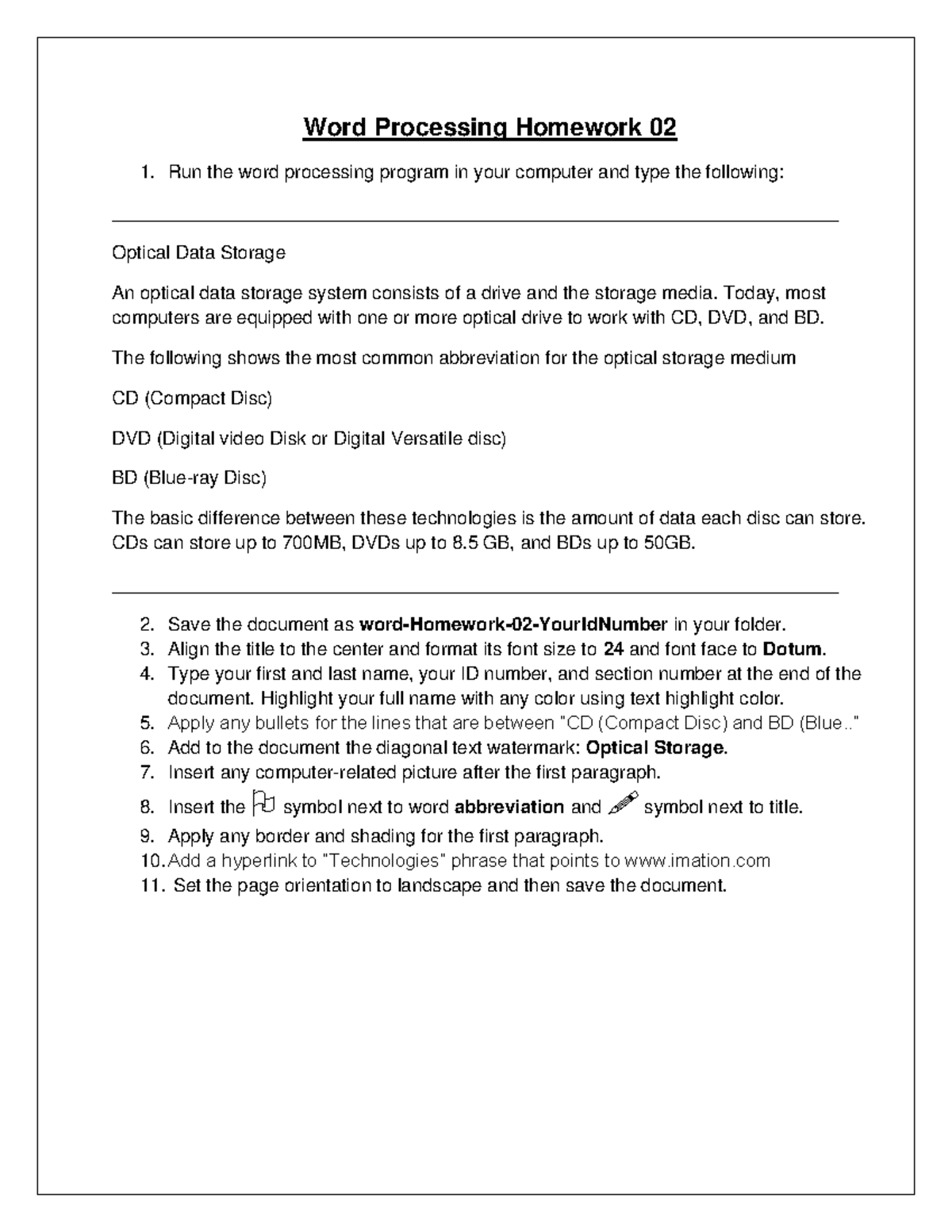 Word Processing Homework 02 - Today, most computers are equipped with ...