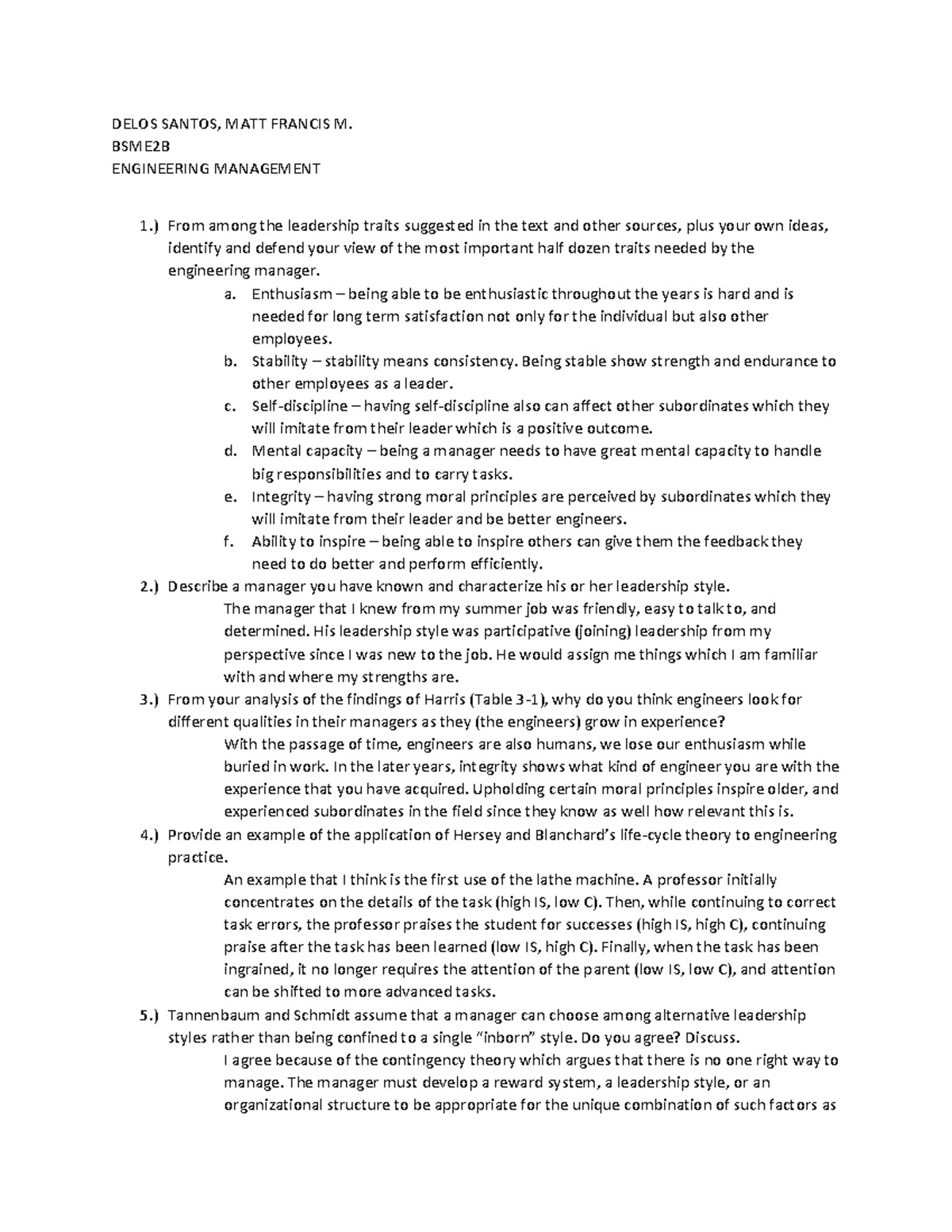 Delos Santos, BSME2B, ASS8, ENG Mngmnt - DELOS SANTOS, MATT FRANCIS M ...