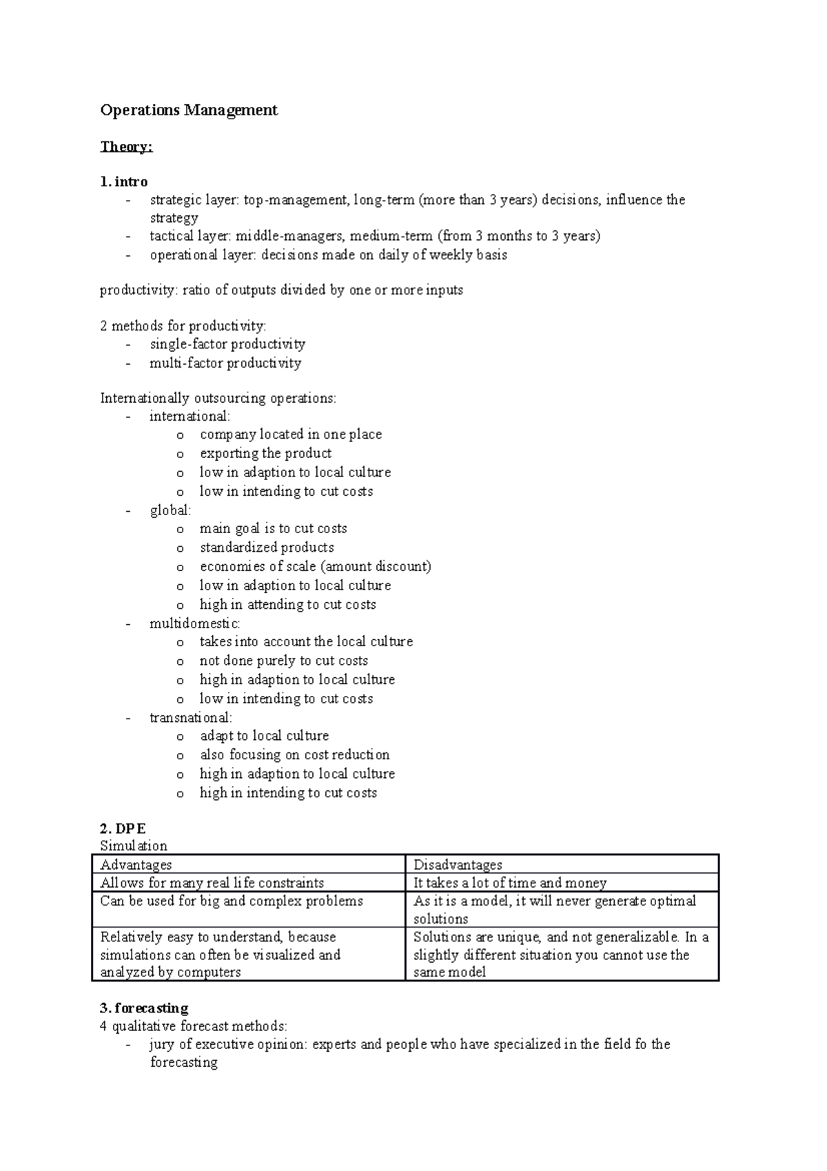 Operations Management - Operations Management Theory: intro strategic ...