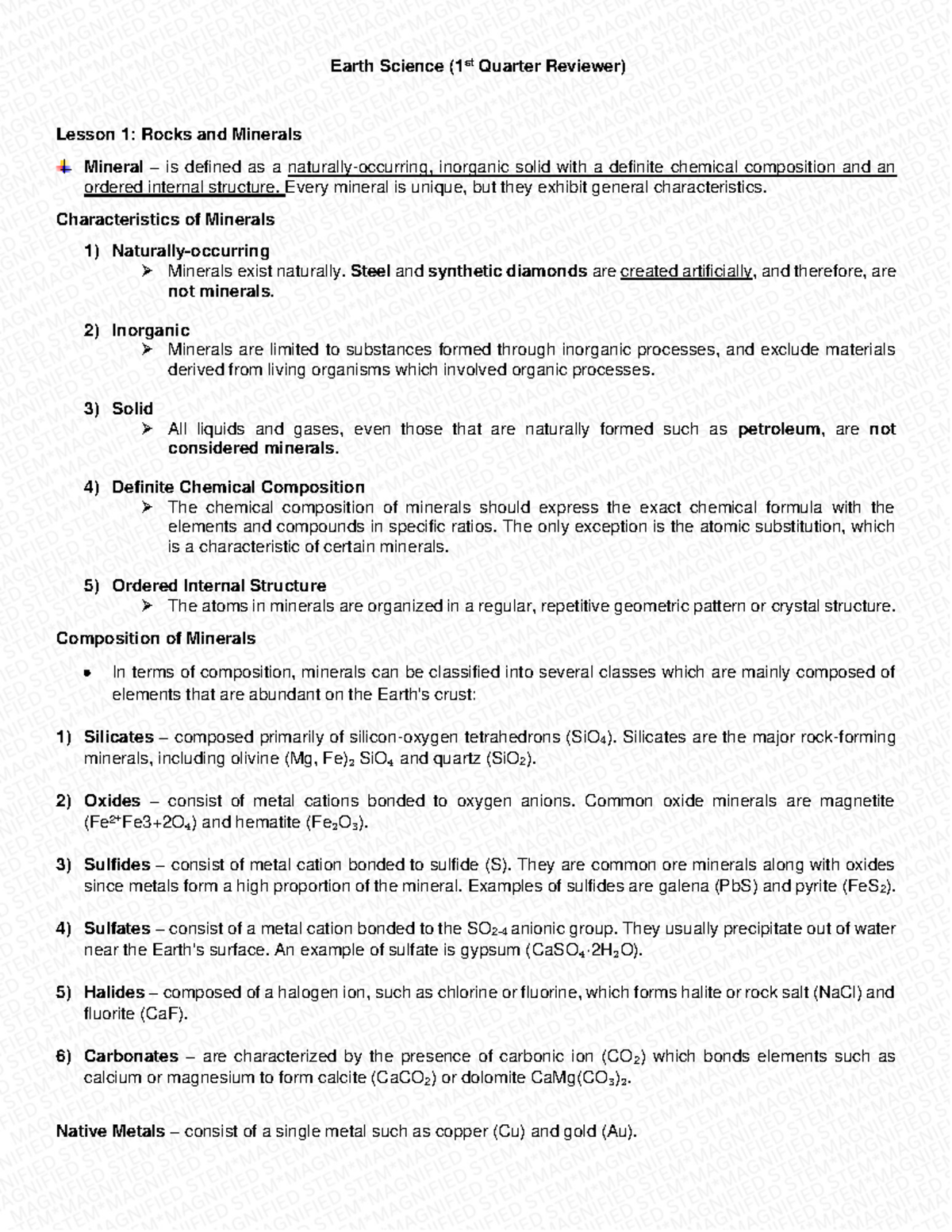 Q1-Earth-Science - Djdjdjdj - Earth Science ( 1 st Quarter Reviewer ...
